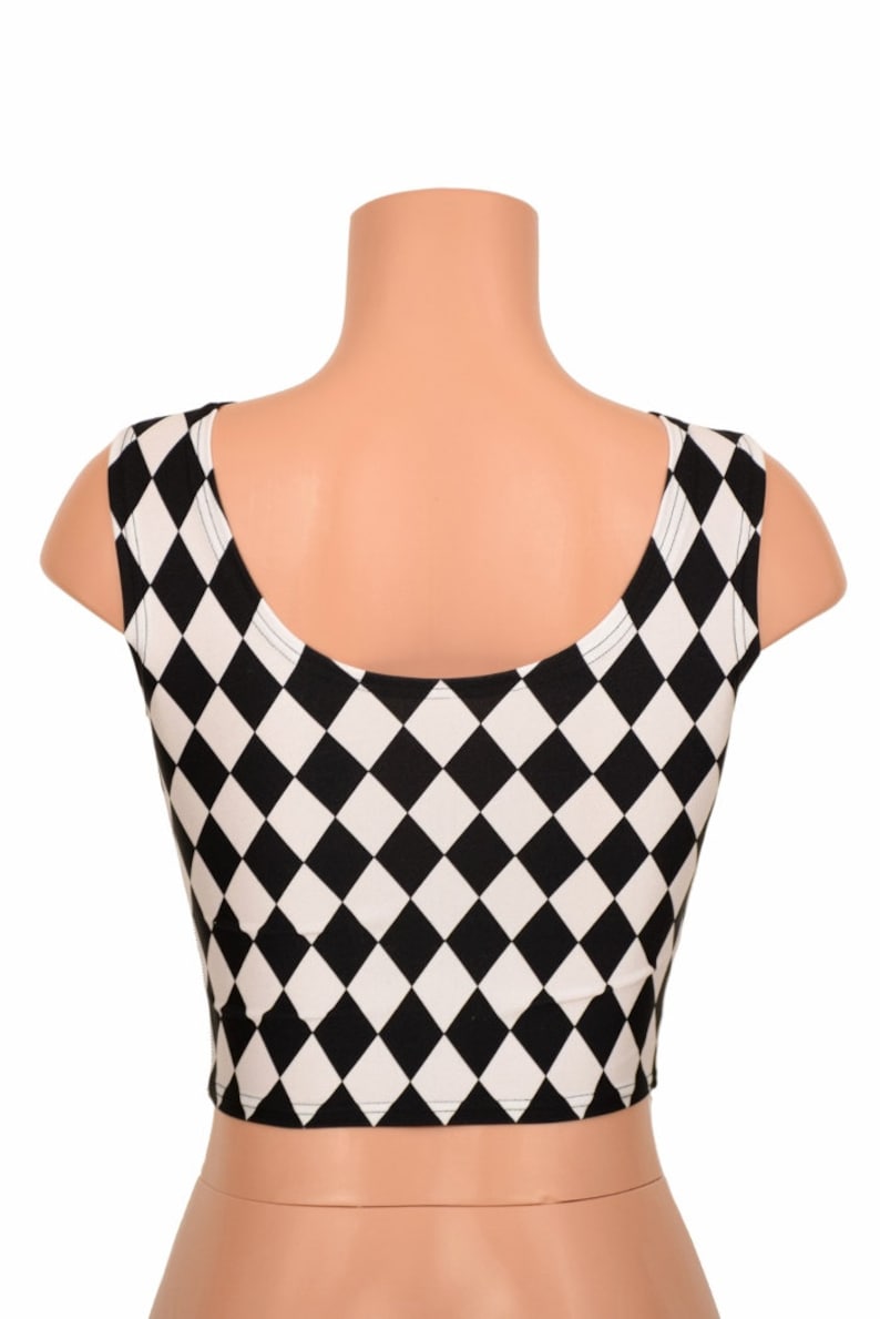 Two Tone Tank Style Crop Top Front to Back Reversible in Black - Etsy