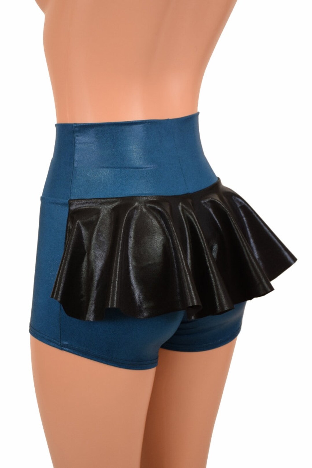 Nile Blue High Waist Ruffle Rump Shorts W/black Mystique Ruffle -156626 ...