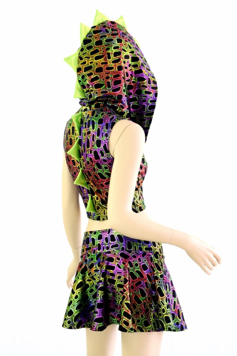 Poisonous Print Sleeveless Zipper Front Crop Top and | Etsy