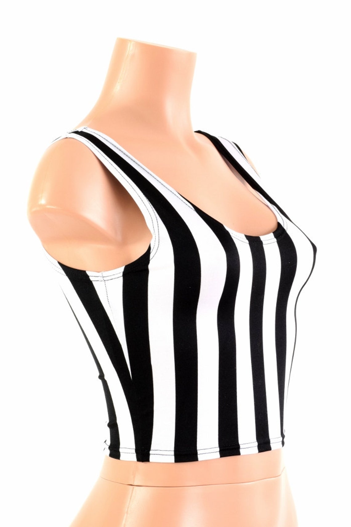 Black & White Striped Crop Tank - Etsy