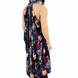 Reversible Hooded Racerback Duster Lilac Holographic / UV Glow Galaxy ...
