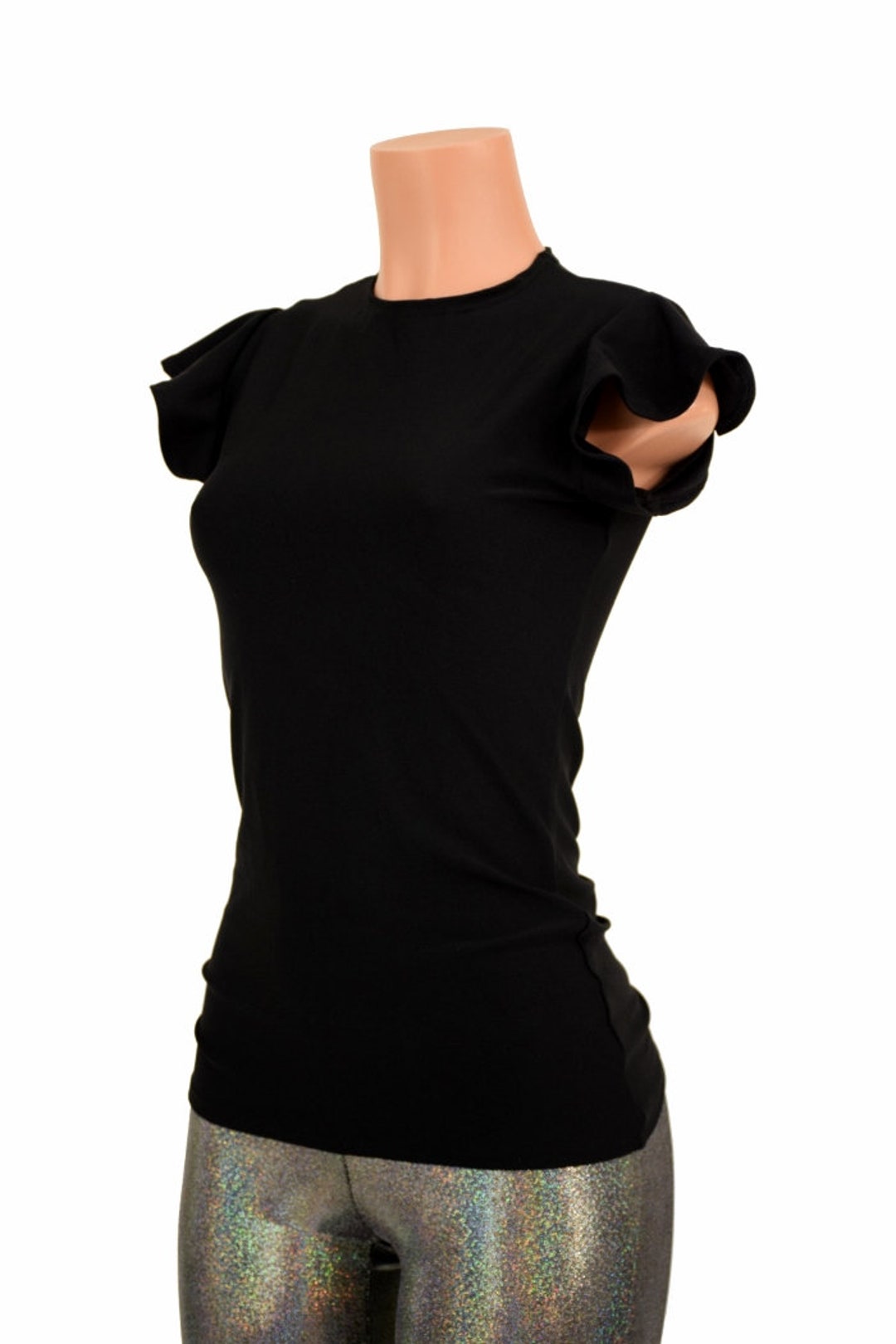 Full Length Flip Sleeve Crew Neck Top in Black Zen - 155239 - Etsy