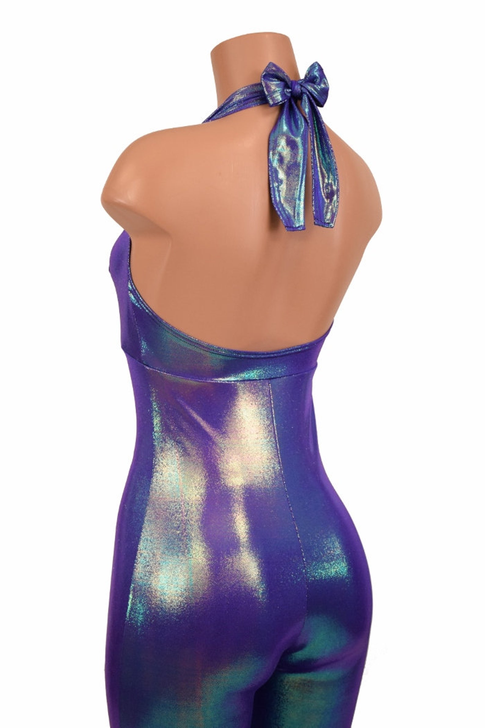 Moonstone Metallic monroe Halter Catsuit With Bell - Etsy