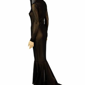 Glamorous, Bombshell Sheer Mesh See Through Hooded Gothic Gown With ...