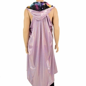 Reversible Hooded Racerback Duster Lilac Holographic / UV Glow Galaxy ...