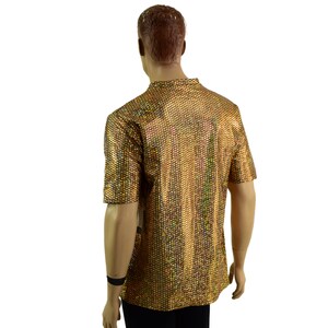 Mens Gold Fish Scale Tee Sleeve Shirt With V Neck - Etsy
