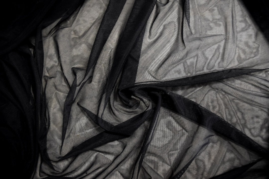 Four Way Stretch Black Mesh Fabric (by the Yard) - Etsy