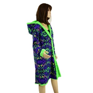 Reversible Minky A Line Coat in Neon UFO Minky and UV Glow Neon Melt ...
