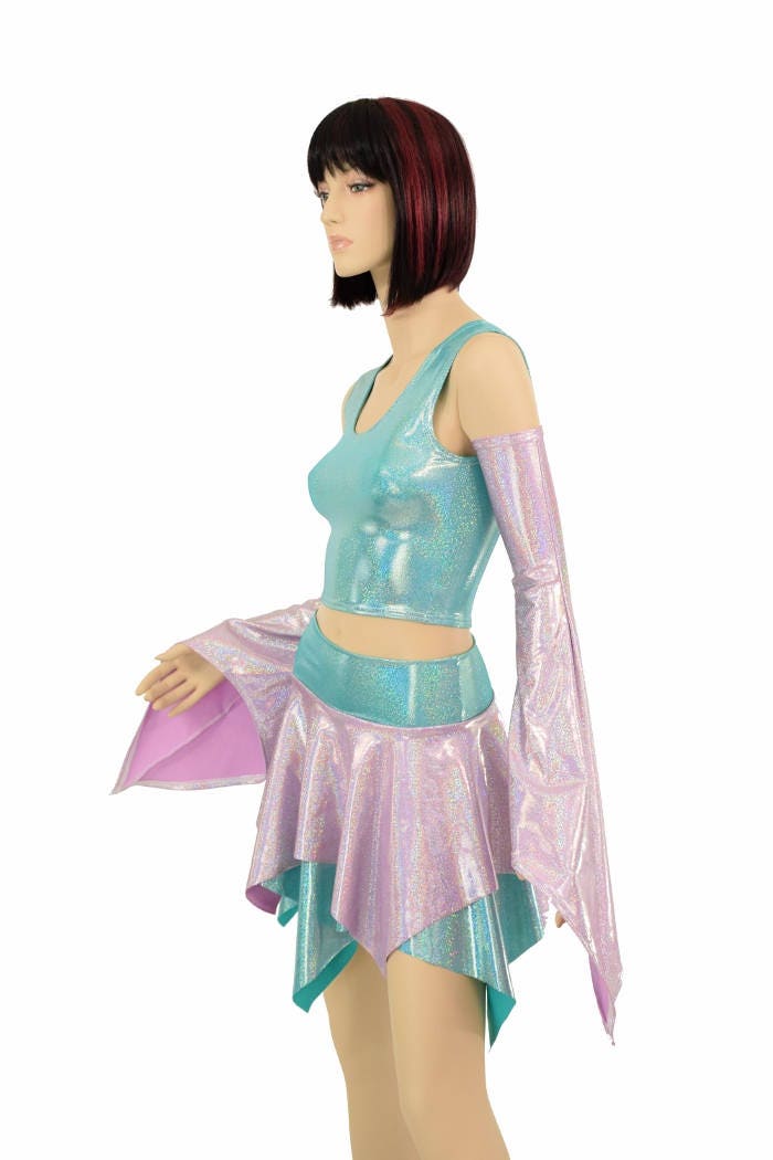 Pixie Day-Tripper Set in Lilac Holographic and Seafoam | Etsy