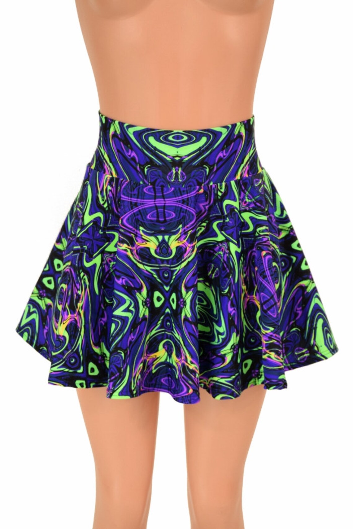 Neon Melt UV Glow Circle Cut Mini Skirt 155709 - Etsy