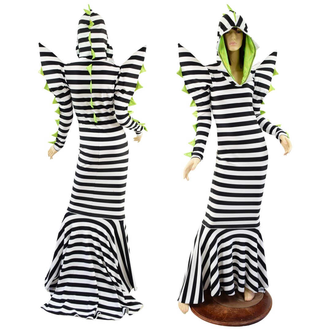 Black and White Striped Sand Worm Gown With TEETH - Etsy