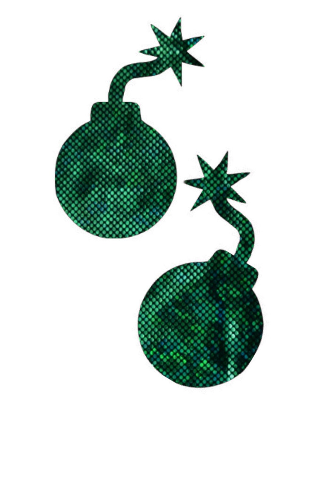 Green Kaleidoscope Bomb Pasties Body Stickers Holographic TNT Dynamite ...