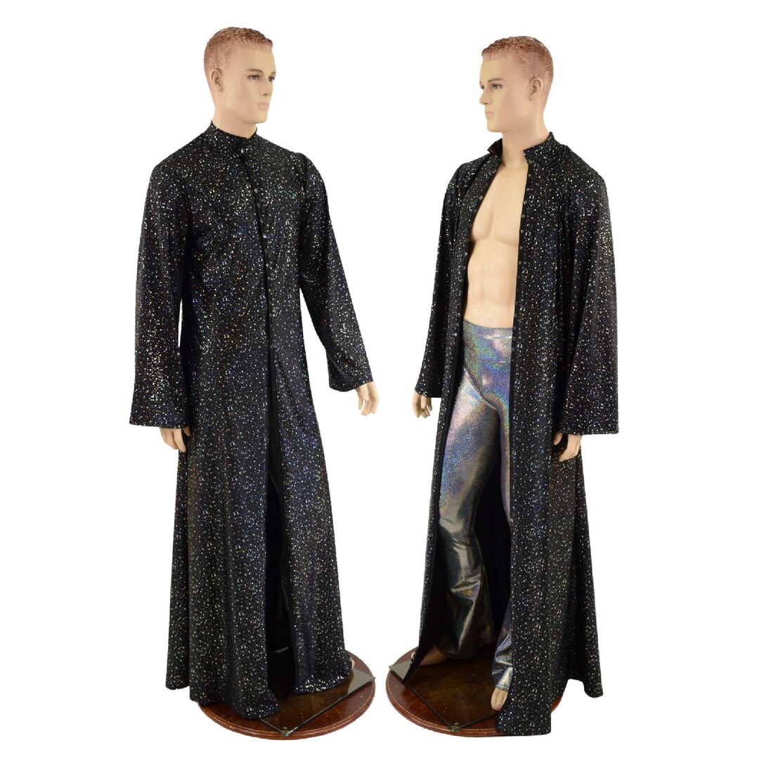 Mens or Unisex Matrix Cloak in Star Noir With Bell Sleeves, Short ...