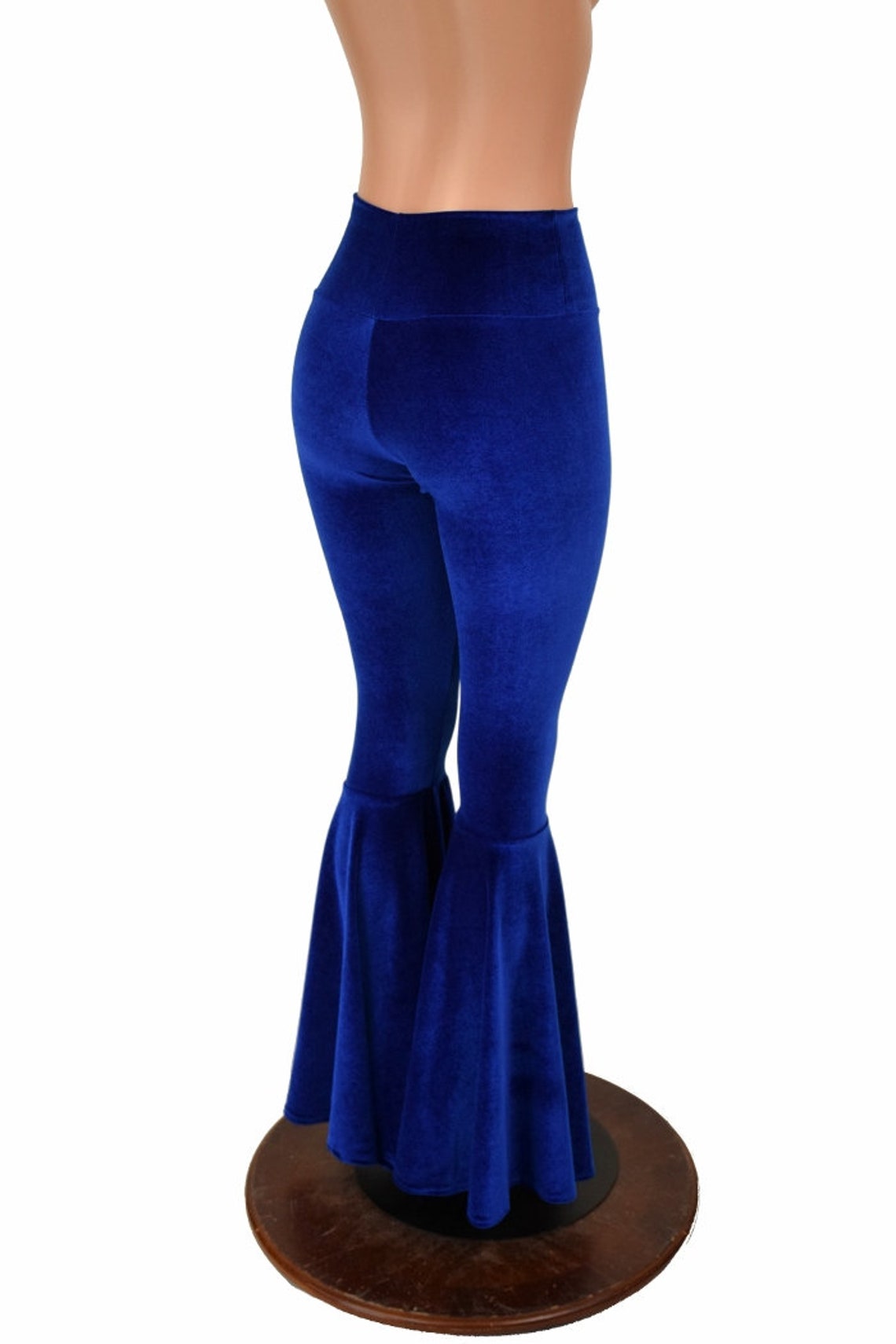 High Waist Bell Bottoms in Sapphire Velvet - - Etsy