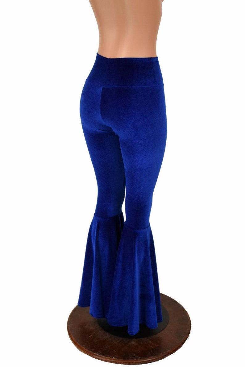 High Waist Bell Bottoms in Sapphire Velvet 155524 | Etsy