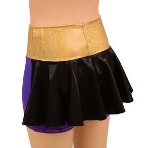 Kids Super Hero Ruffle Rump Dance Shorts // Gold SJ Waistband, Black ...