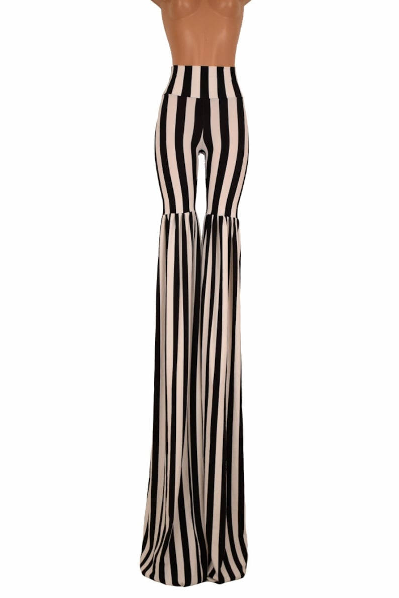 Leggings Style Stilt Pants in Vertical Black and White Stripe - Etsy