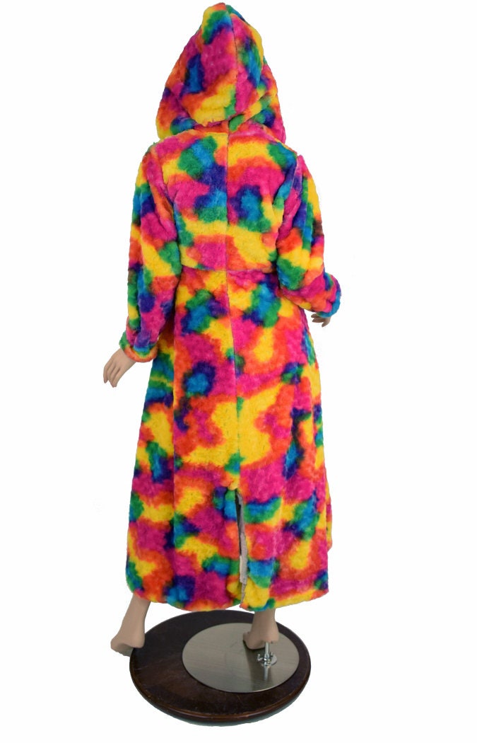 Reversible Full Length Faux Fur Duster in Sterling Fox and - Etsy