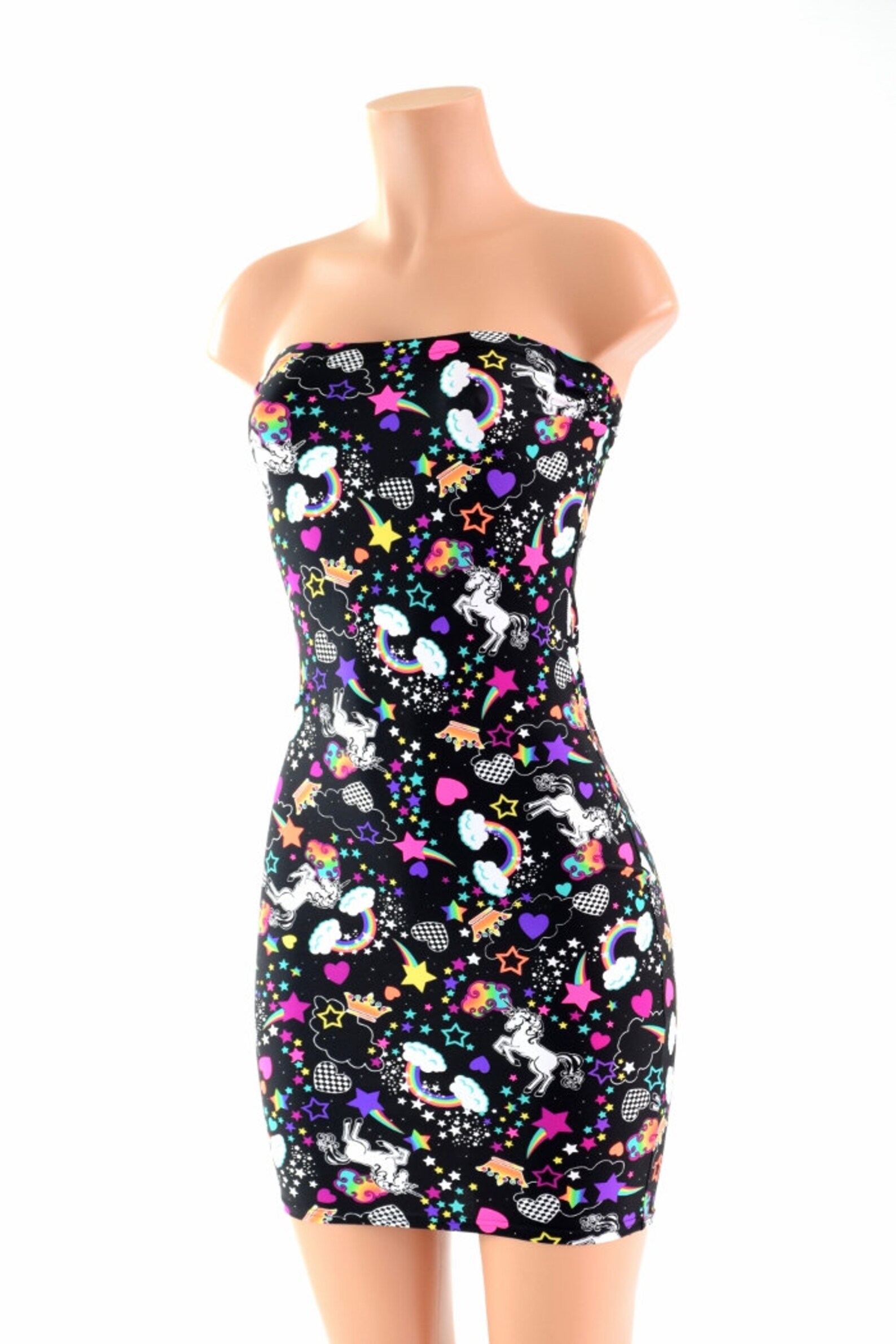 Neon Unicorns and Rainbows Strapless Bodycon Tube Dress - Etsy