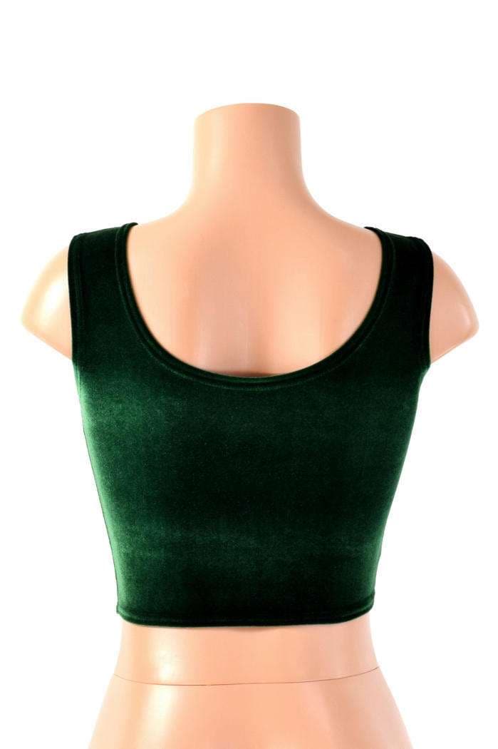 Forest Green Velvet Crop Tank 154315 | Etsy