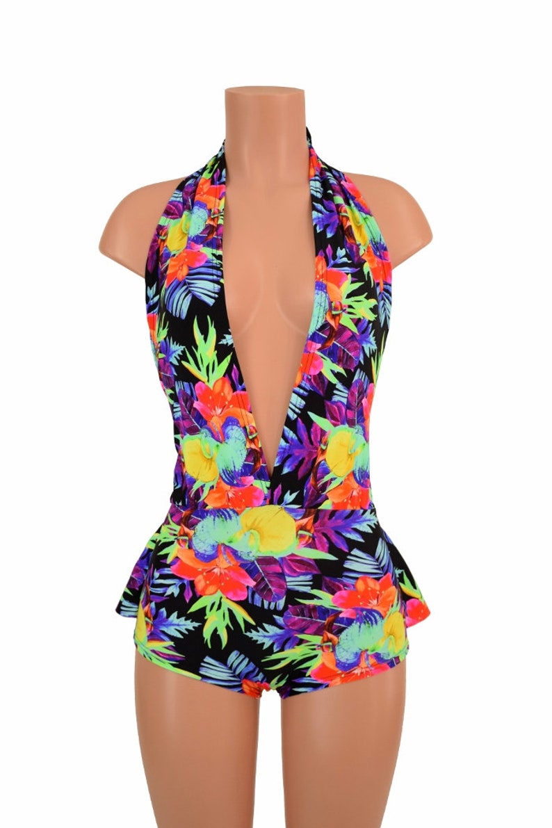 Sonic Bloom Neon UV Glow josie Ruffle Rump Romper - Etsy