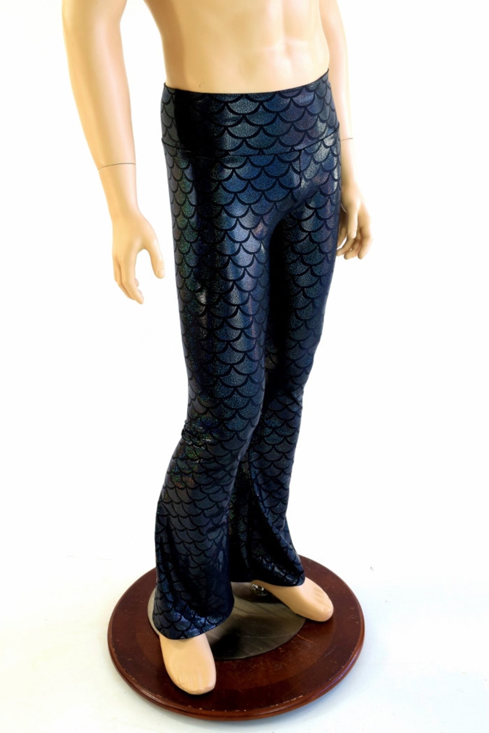 Mens Black Dragon Scale Holographic Bootcut Spandex Pants - - Etsy