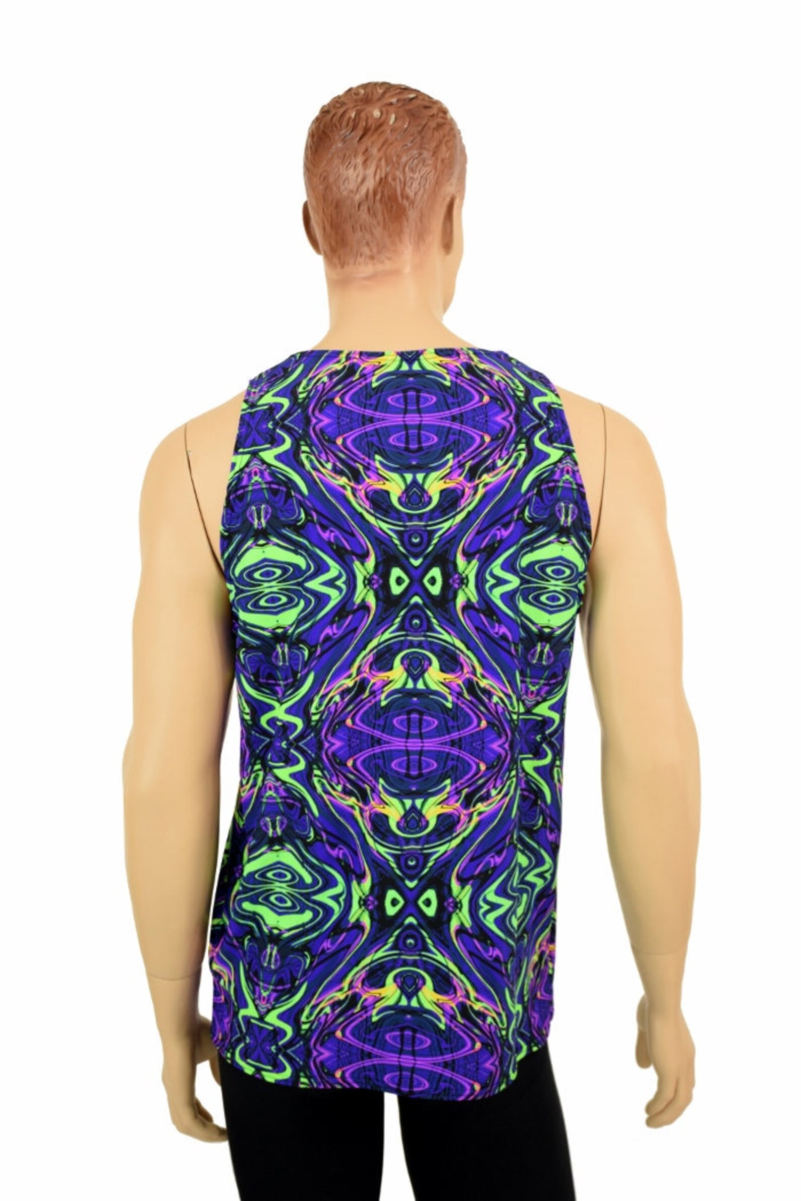 Mens UV Neon Melt Spandex Muscle Shirt - - Etsy