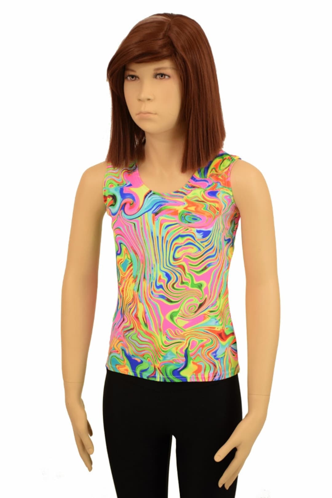 Girls Sleeveless Full Length Top (TOP ONLY) in UV Neon Flux - 156415 - Etsy