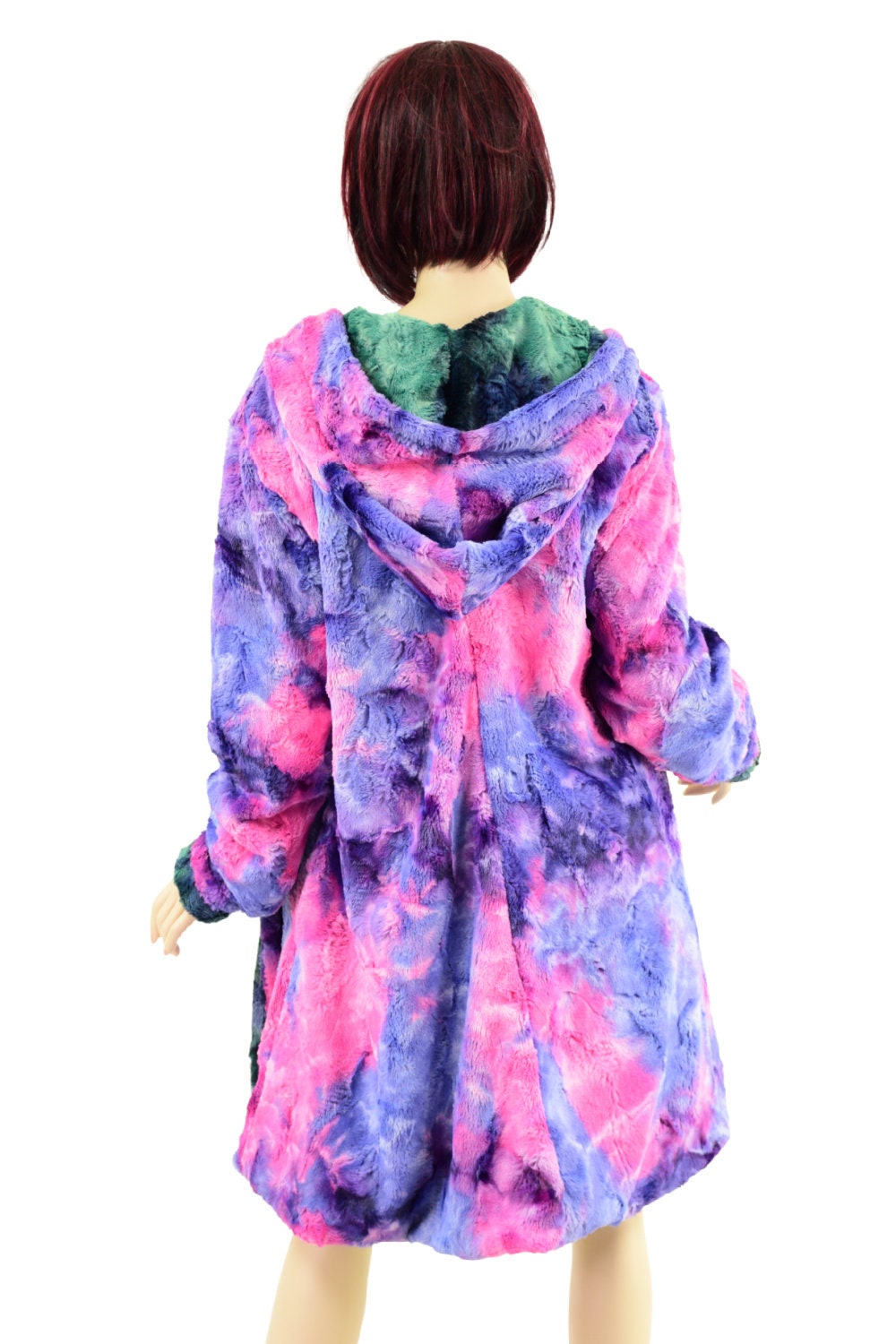 Reversible Minky A Line Coat in Razzle Dazzle Minky and Atlantis Minky ...