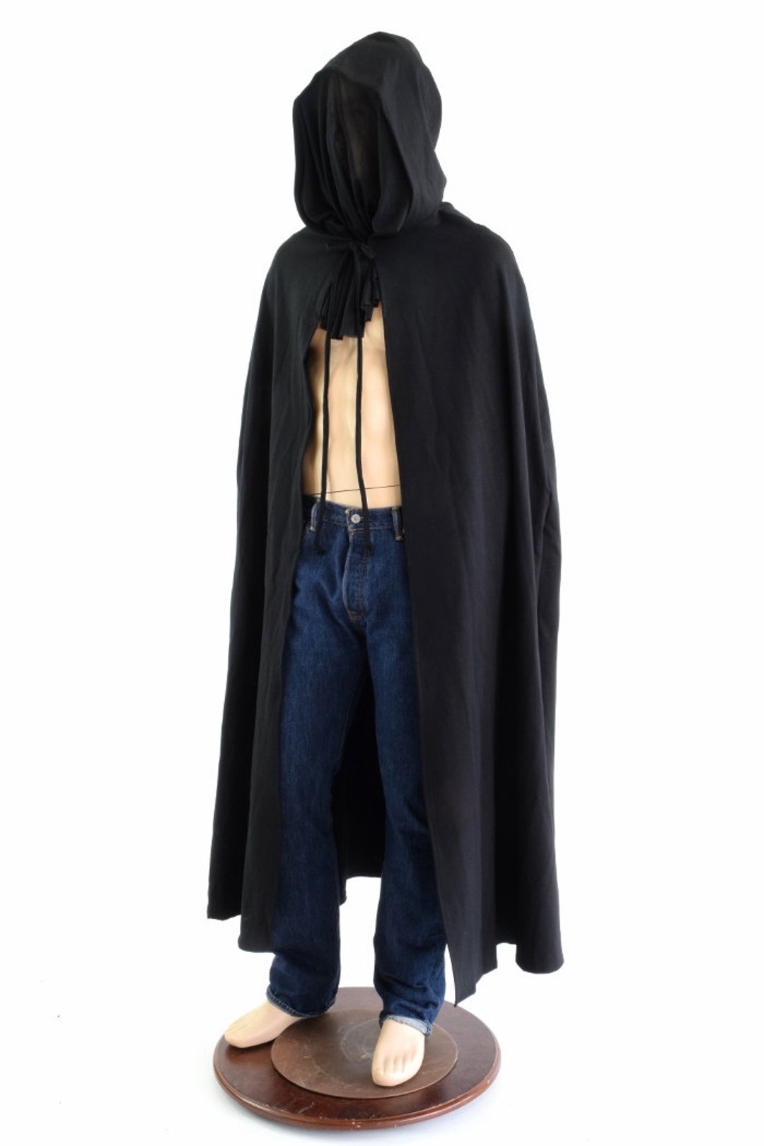 Grim Reaper Long Black Zen Cape Self-lined With Mesh Face Obscurer in ...