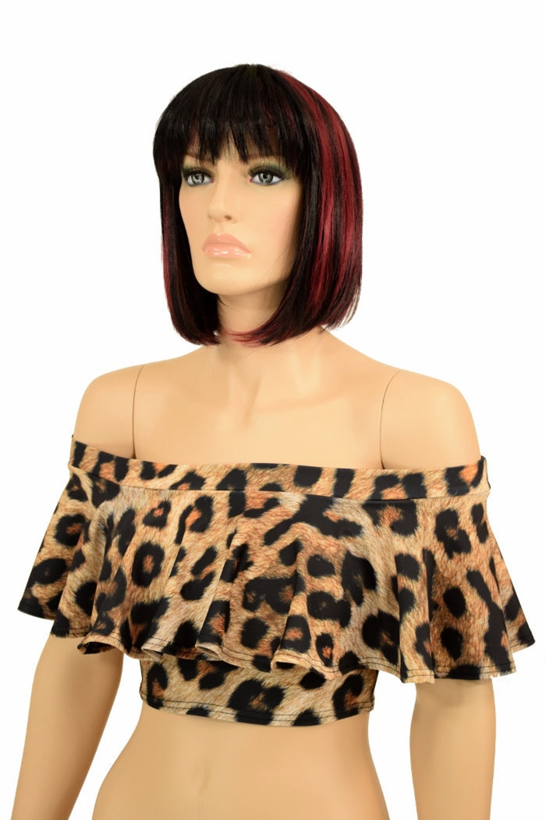 Leopard Print off Shoulder Crop Top - 156049 - Etsy