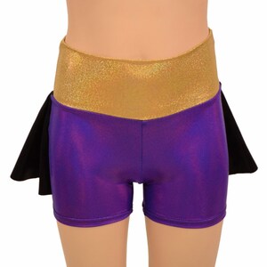 Kids Super Hero Ruffle Rump Dance Shorts // Gold SJ Waistband, Black ...