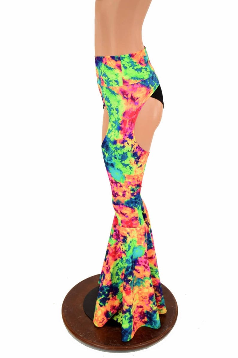 Bell Bottom Flare Chaps in Acid Splash UV GLOW (shorts Not Included) - Etsy