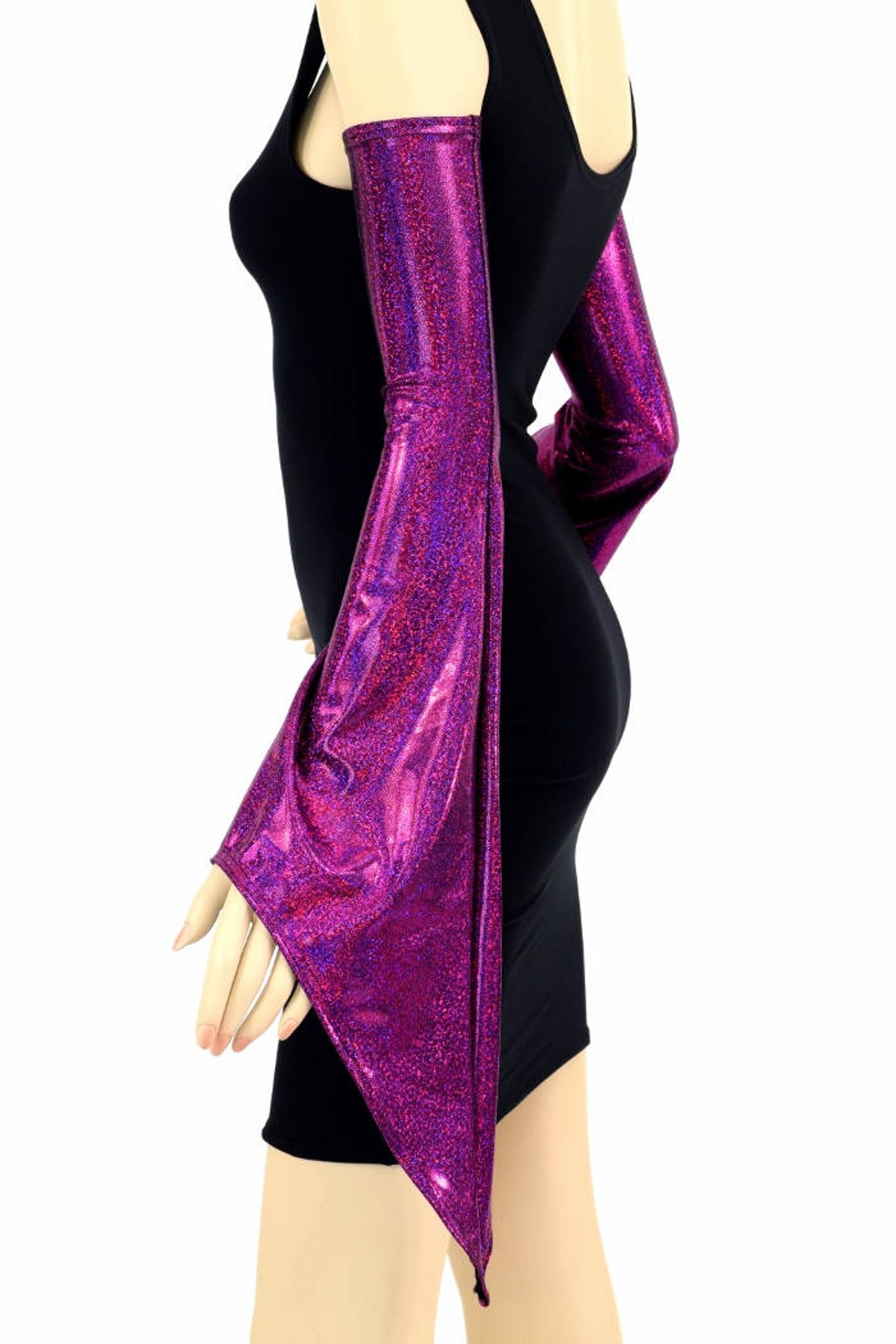 Fuchsia Sparkly Jewel Pixie Arm Warmer Sleeves Rave Festival ...