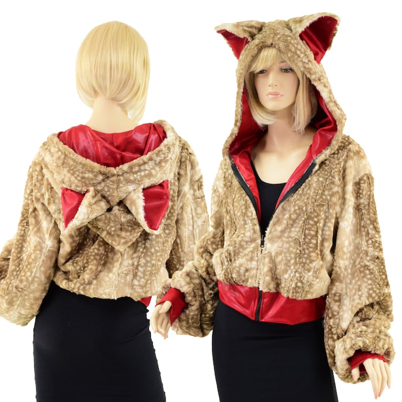 Fawn Print Faux Fur Jacket - Etsy