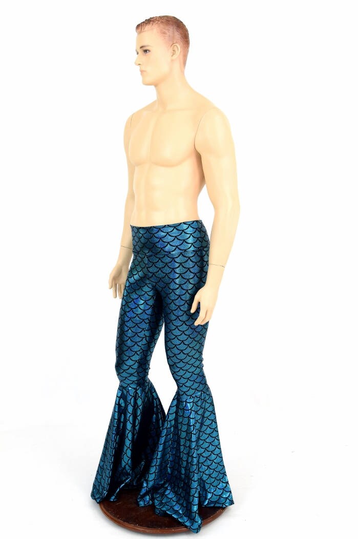 Mens Triton Bell Bottoms in Turquoise Dragon Scale 154816 | Etsy