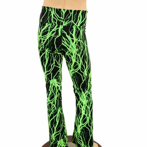 Mens Neon UV Glow Green Lightning Bootcut Pants -155091 - Etsy