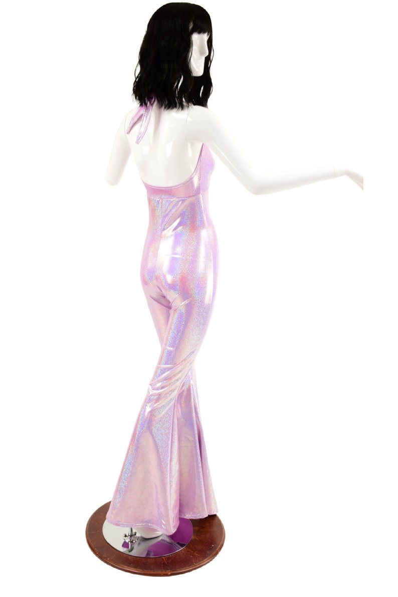 Lilac Holographic Monroe Halter Top Catsuit With Solar Flare - Etsy