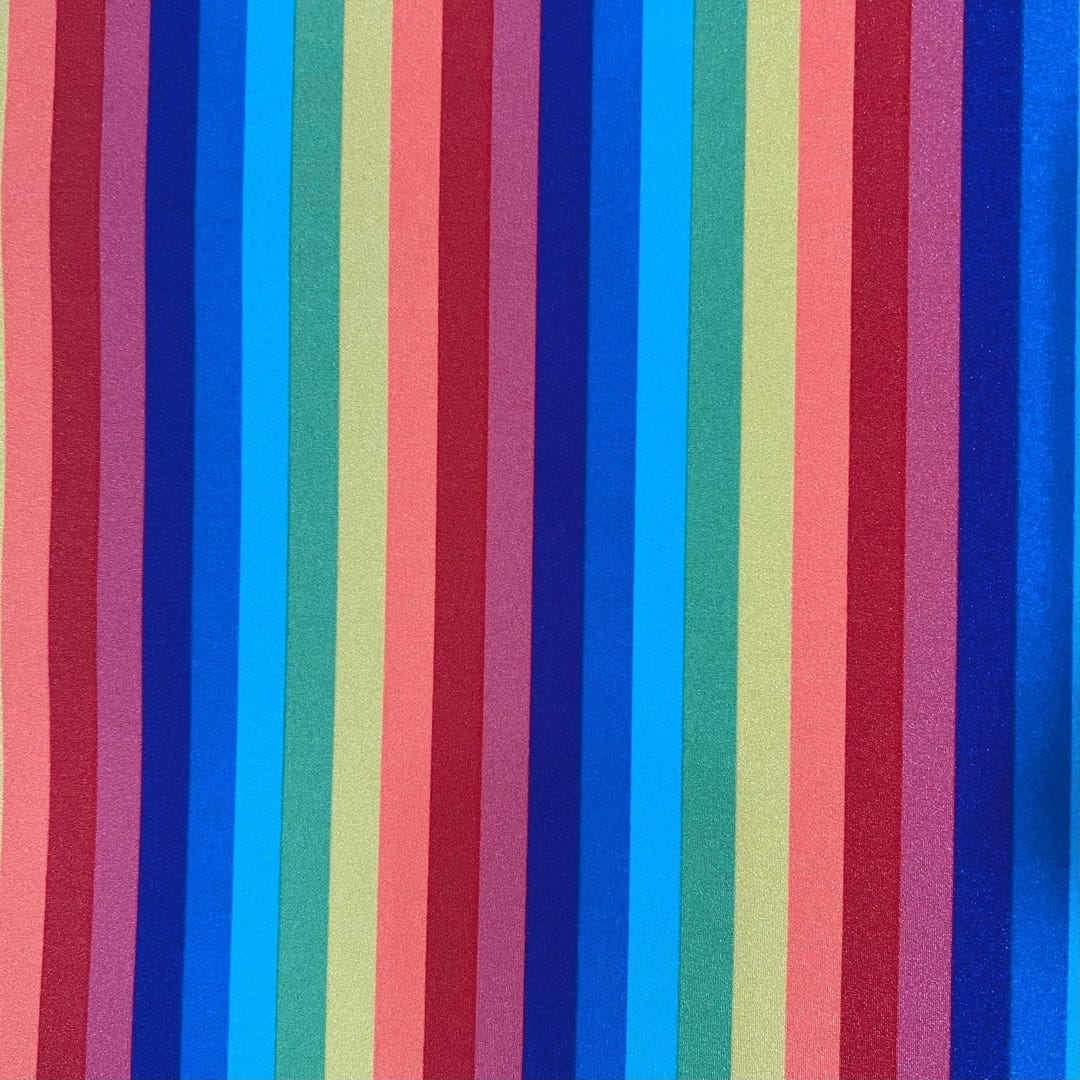 Rainbow Stripe P Four Way Stretch Spandex Fabric (by the Yard) - Etsy