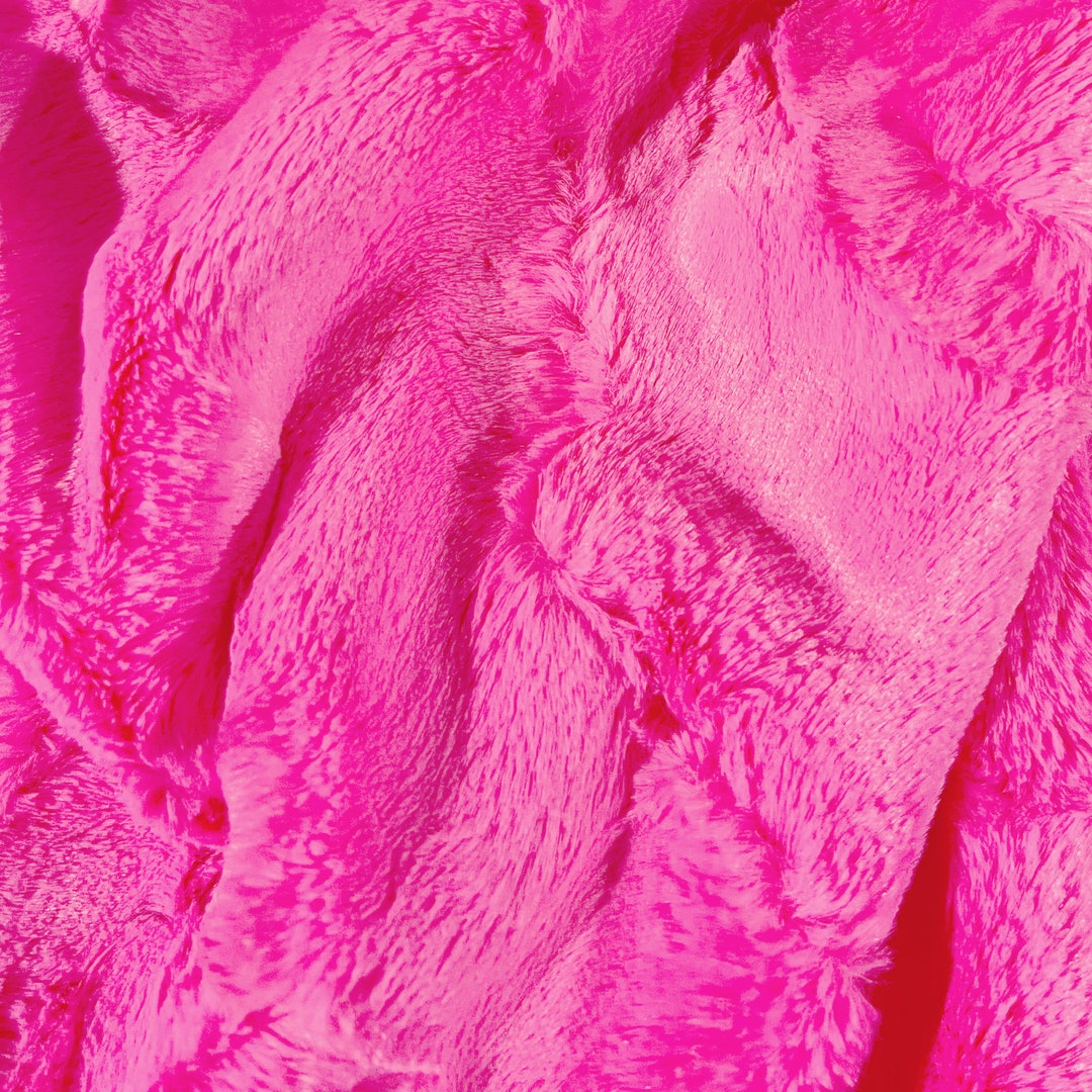 UV Glow Neon Diva Pink Minky Faux Fur Fabric by the Yard - Etsy