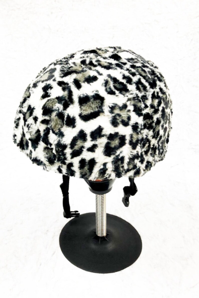 Snow Leopard Minky Faux Fur Roller Derby Helmet Cover (cover Only) - - Etsy