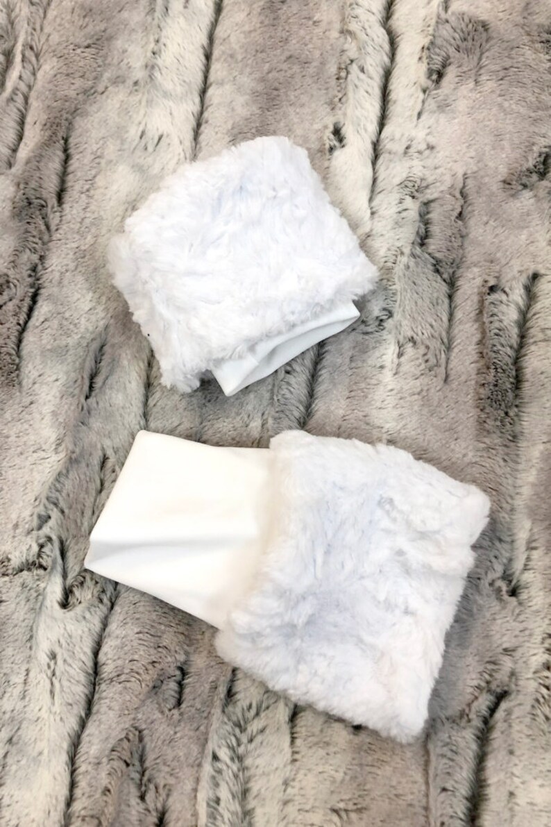 Snowdrift White Minky Wrist Cuffs Soft Faux Fur Rave Winter | Etsy