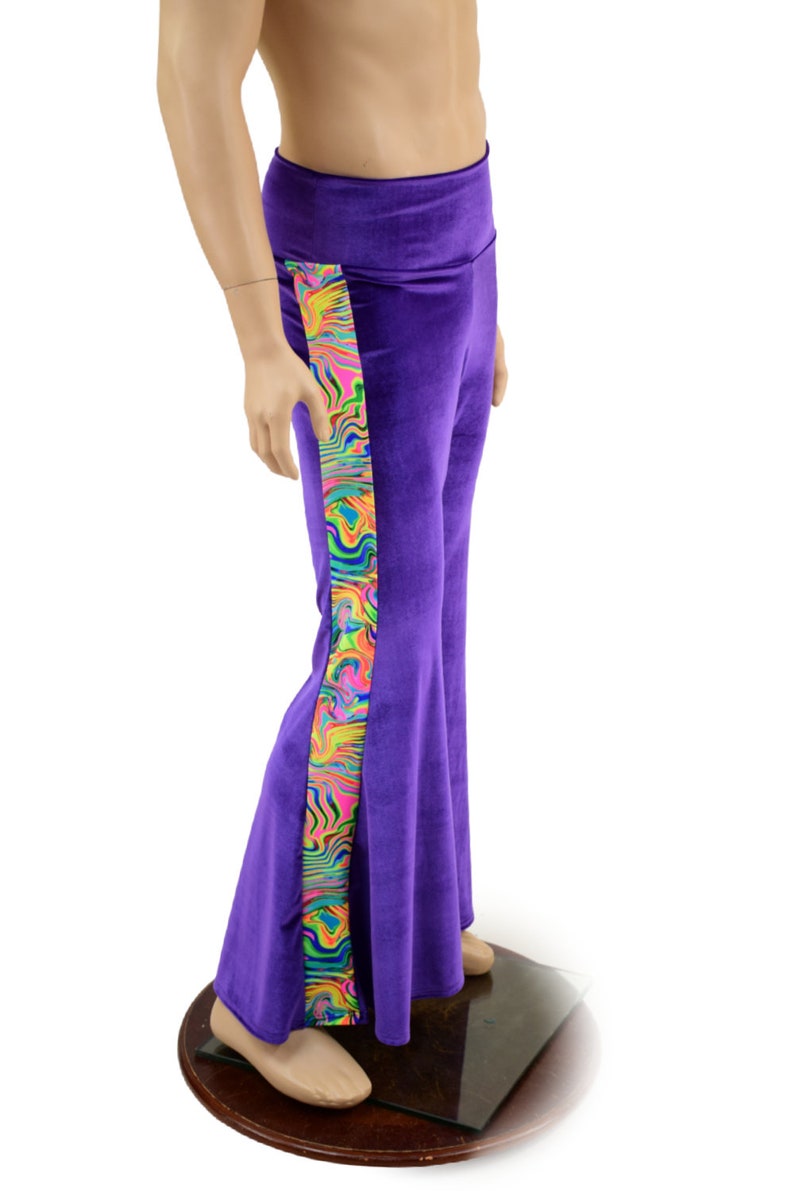 Mens Purple Velvet Solar Flares With Neon Flux UV Glow Side - Etsy