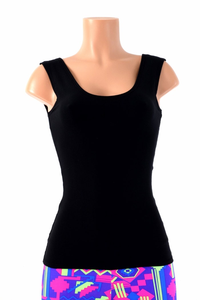 Full Length Sleeveless Top With Tank Style Neckline in Black | Etsy