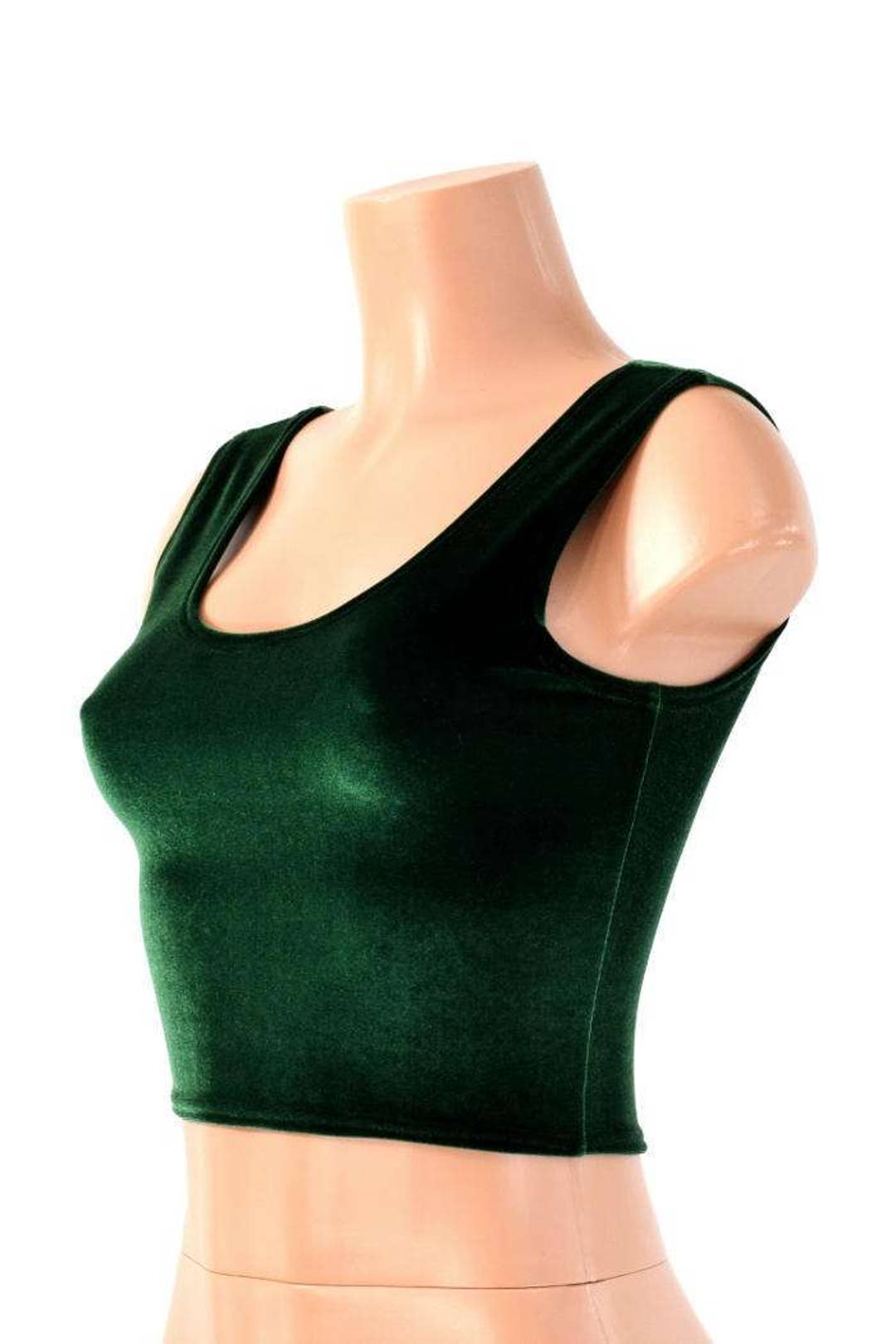 Forest Green Velvet Crop Tank 154315 - Etsy