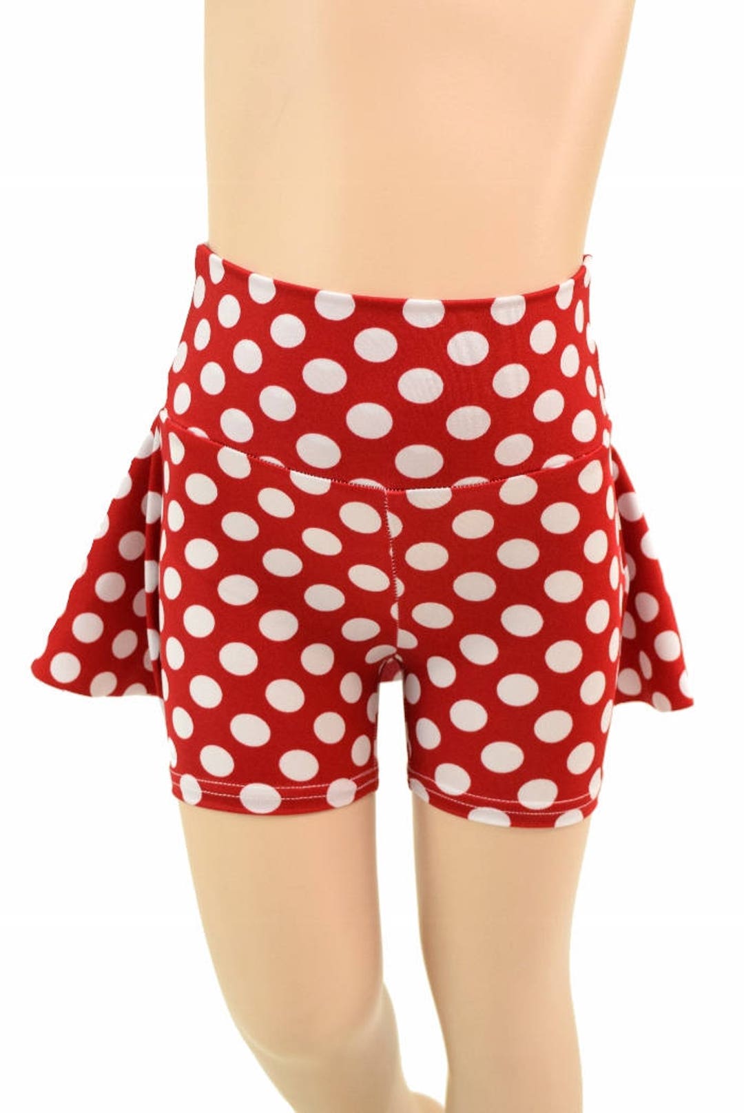 Kids Ruffle Rump Dance Shorts in Red & White Polka Dot 154976 - Etsy