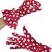 Red and White Polka Dot Gloves With Ruffle 157708 - Etsy