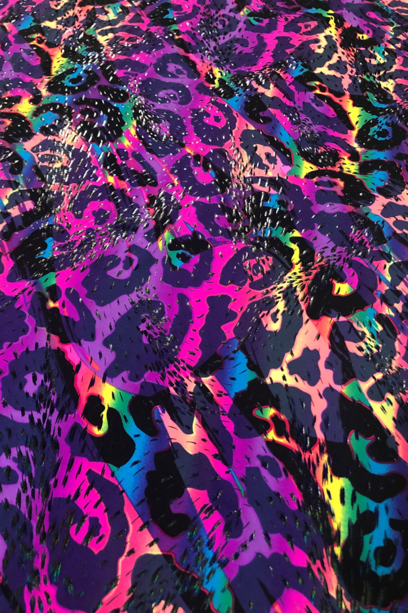 Neon Rainbow Leopard Print Spandex Fabric by the Yard - Etsy