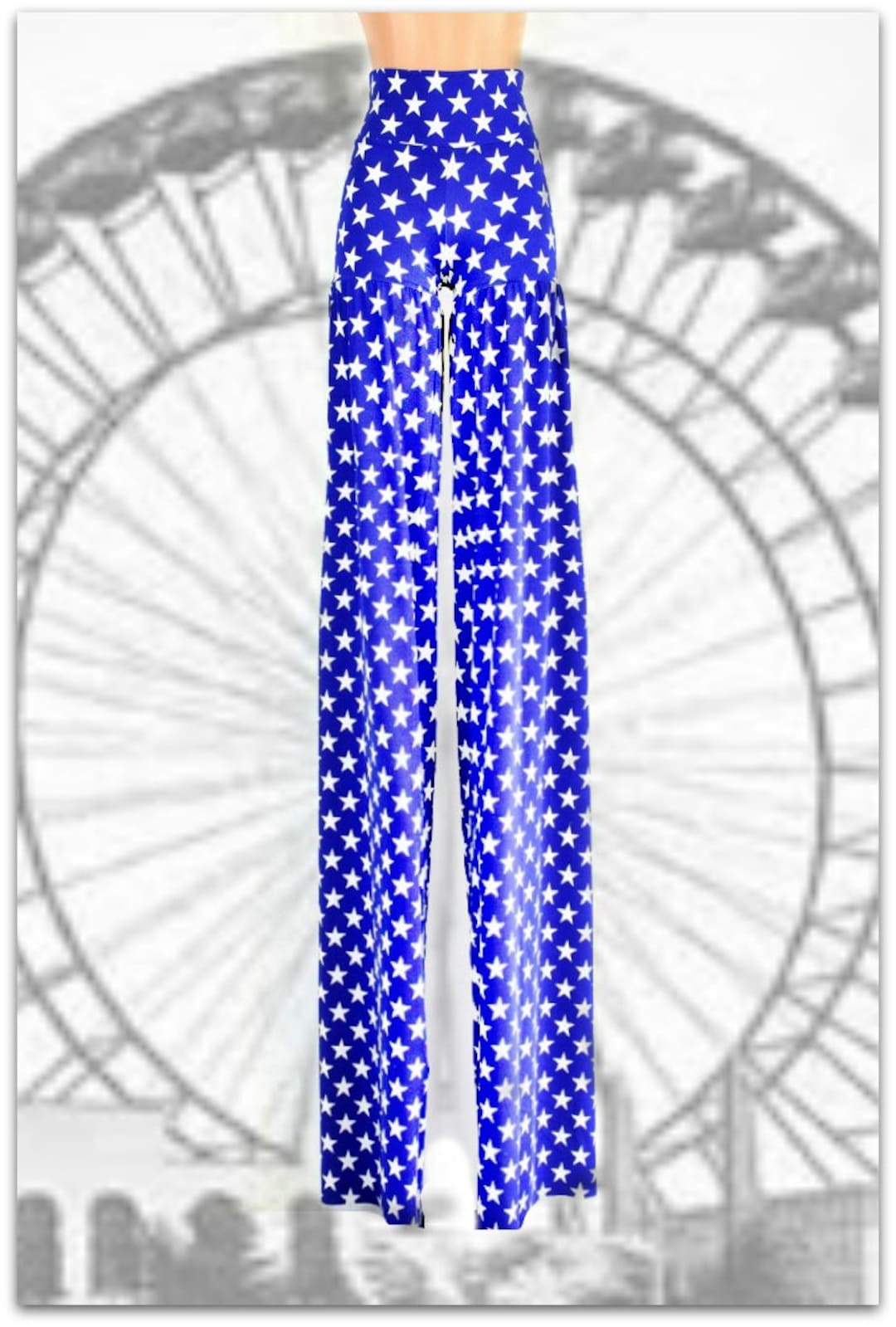 Stilt Pants in Blue and White Star Print Stilting Costume Stilt Covers ...