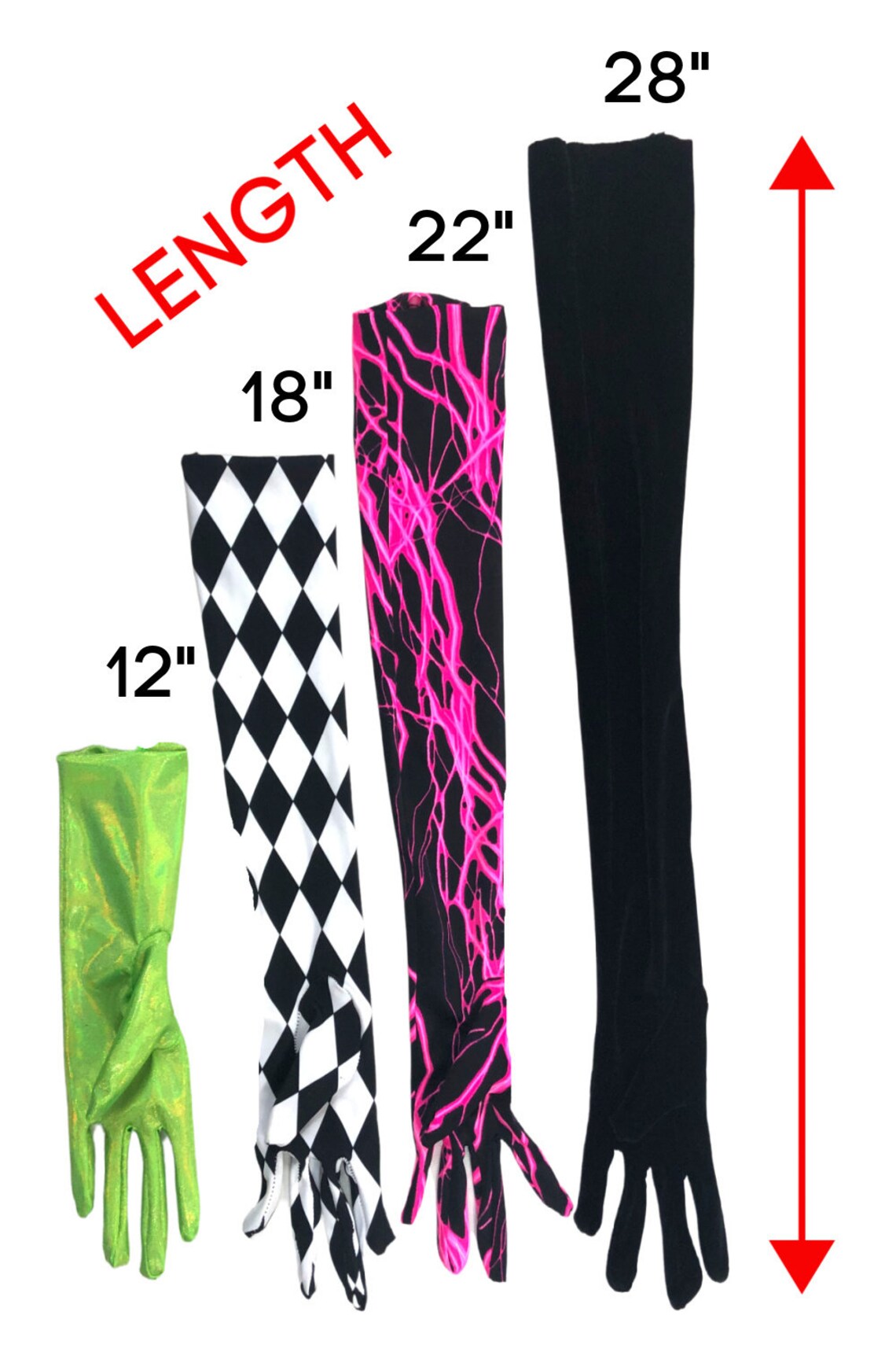 UV Glow Neon Pink Lightning Gloves - Etsy